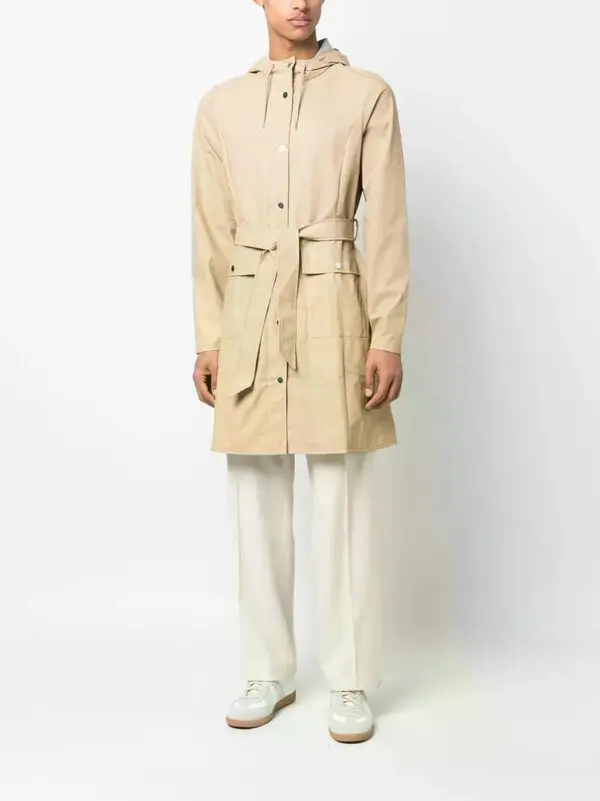 Rains Belted Hooded Raincoat - Neutrals