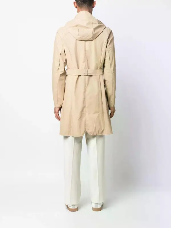 Rains Belted Hooded Raincoat - Neutrals