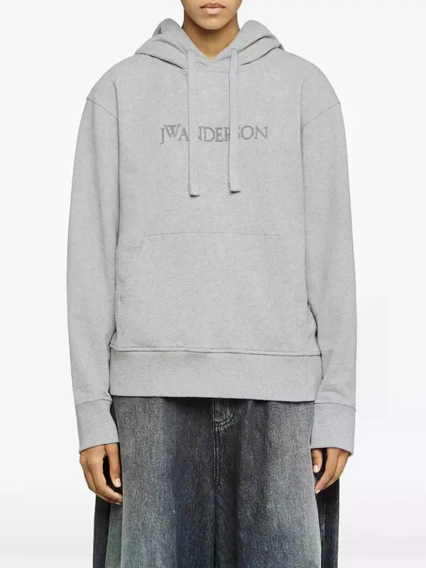 JW Anderson Logo Embroidered Cotton Hoodie