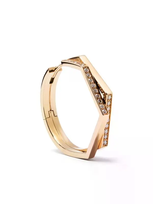 REPOSSI 18kt Rose Gold Antifer Diamond Hoop Earring - Pink
