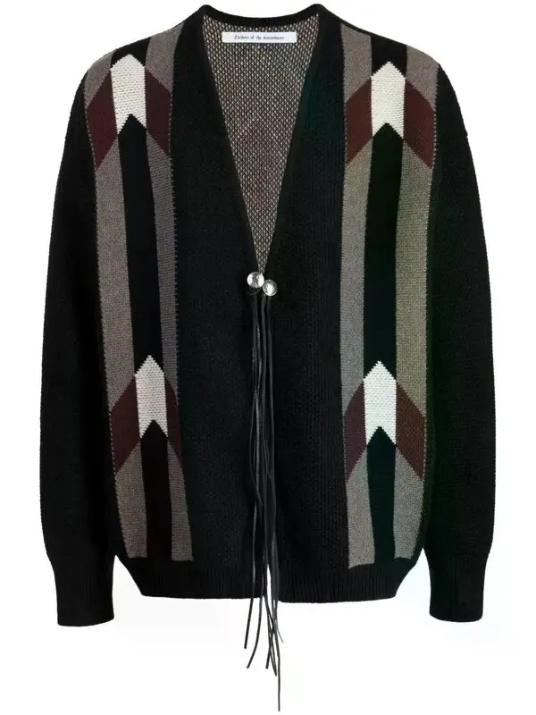 CHILDREN OF THE DISCORDANCE Patterned Intarsia-knit Wool Cardigan - Black