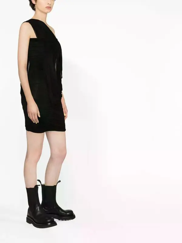 Rick Owens One-shoulder Ruched Minidress