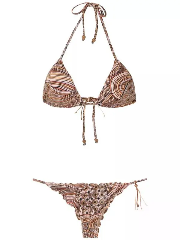 AMIR SLAMA Printed Triangle Bikini Set - Multicolour