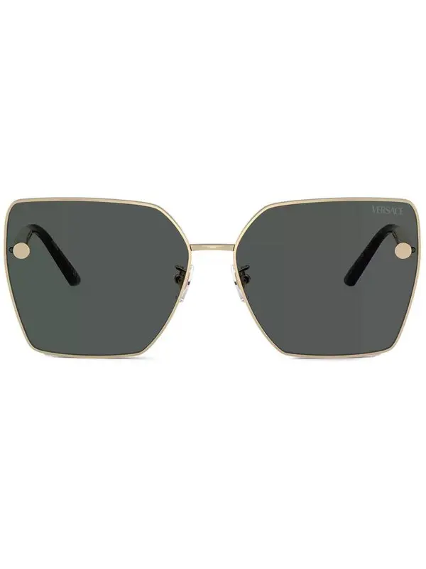 Versace Oversized Square Frame Sunglasses - Gold