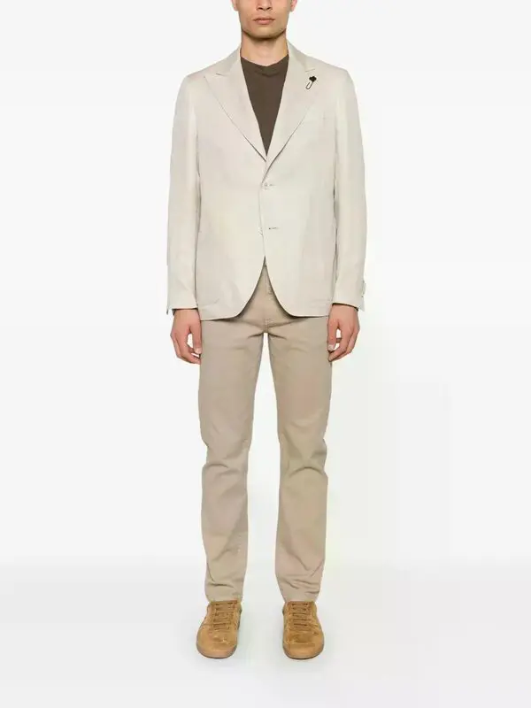 LARDINI Brooch-detail Blazer - Neutrals
