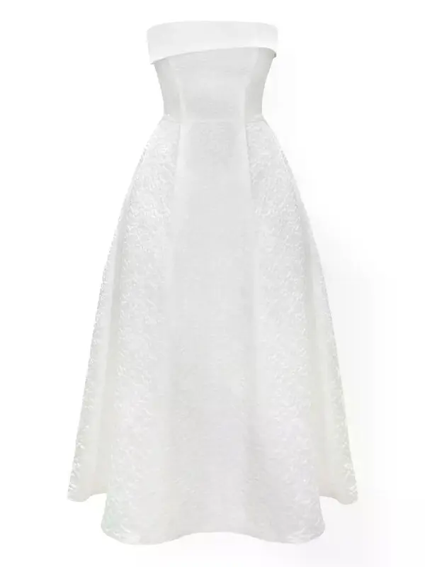 POST MERIDIEM Jacquard Midi Dress - White