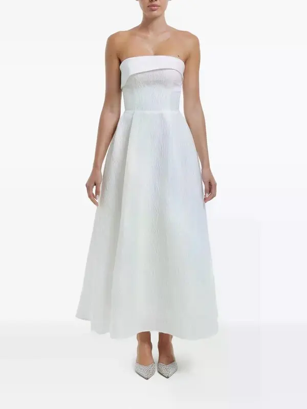 POST MERIDIEM Jacquard Midi Dress - White
