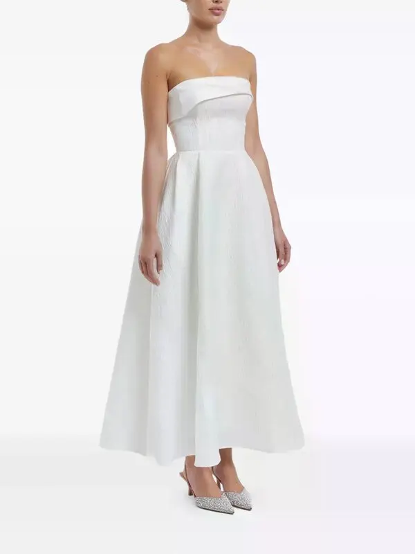 POST MERIDIEM Jacquard Midi Dress - White
