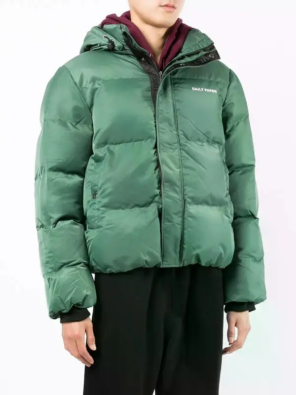 DAILY PAPER Logo-print Puffer Jacket - Green