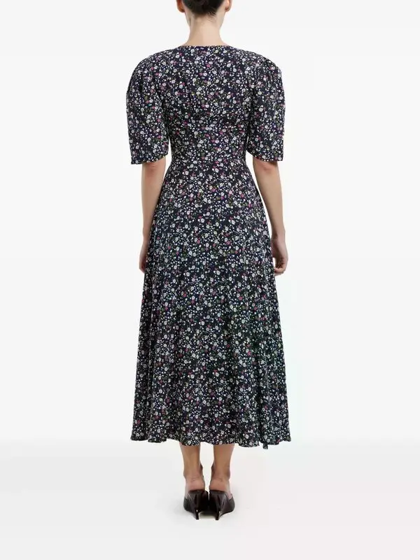 POST MERIDIEM Floral-print Buttoned Midi Dress