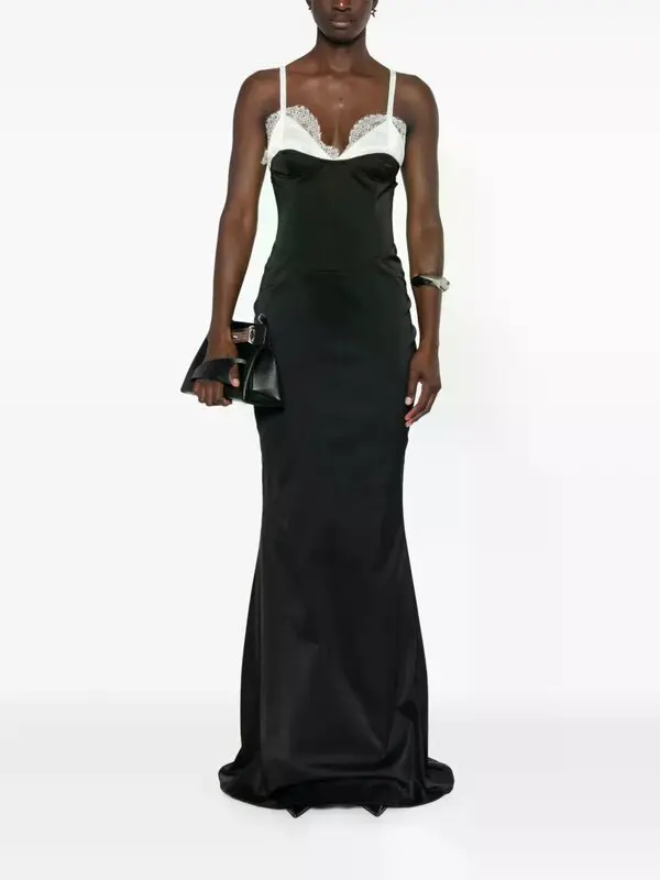 ALMAZ Exposed Corset Satin Gown