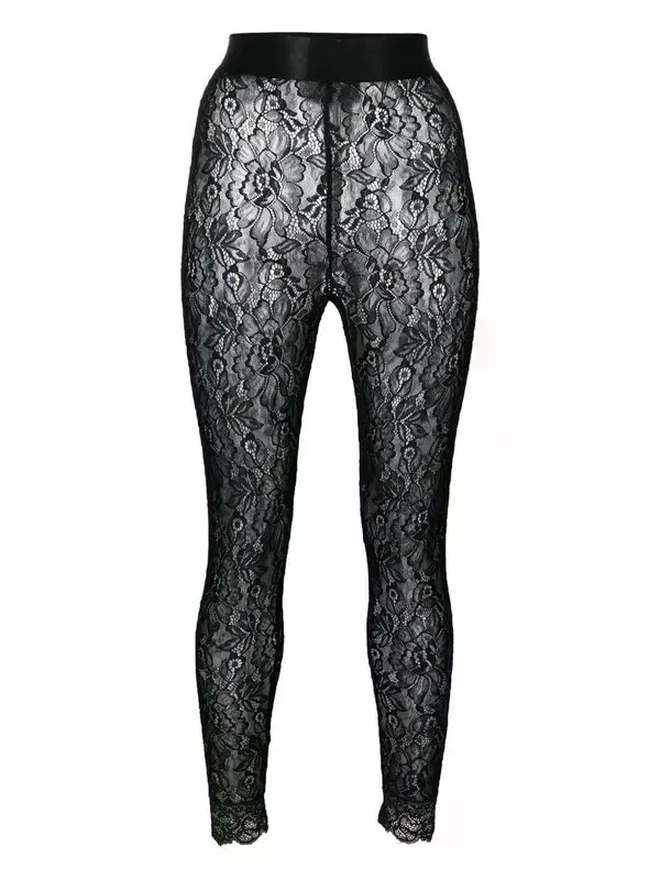 Faith Connexion Floral-lace Tights - Black