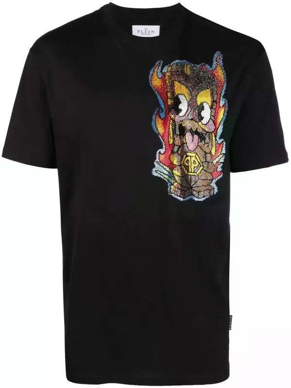 Philipp Plein Hawaii Embellished Short-sleeve T-shirt - Black