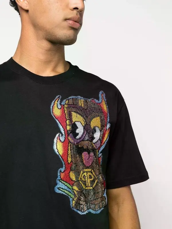 Philipp Plein Hawaii Embellished Short-sleeve T-shirt - Black