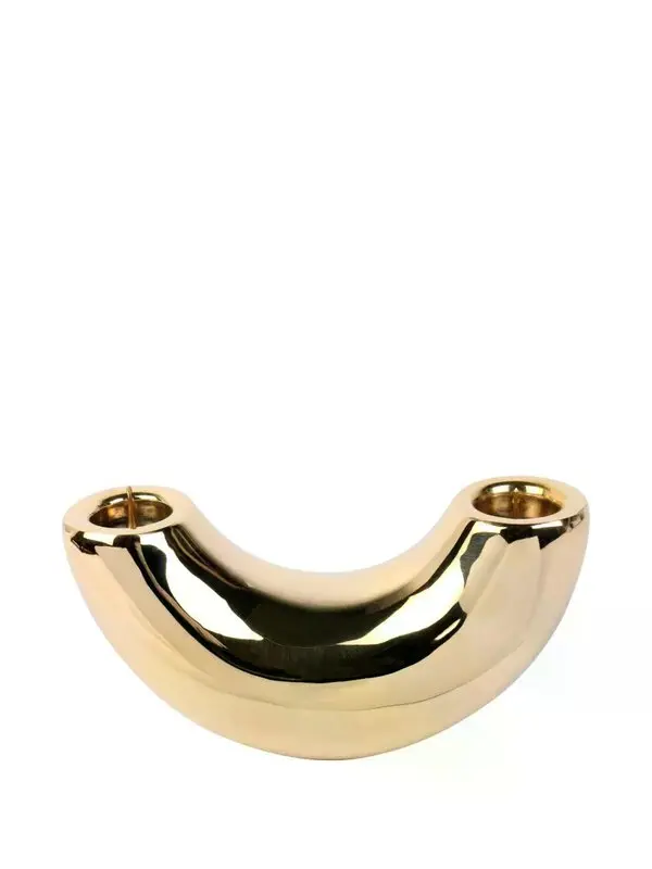 Dinosaur Designs Horn Brass Candle Holder