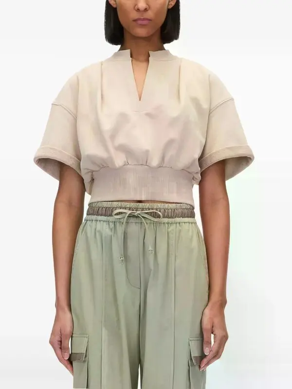 3.1 Phillip Lim V-neck Cotton T-shirt - Neutrals