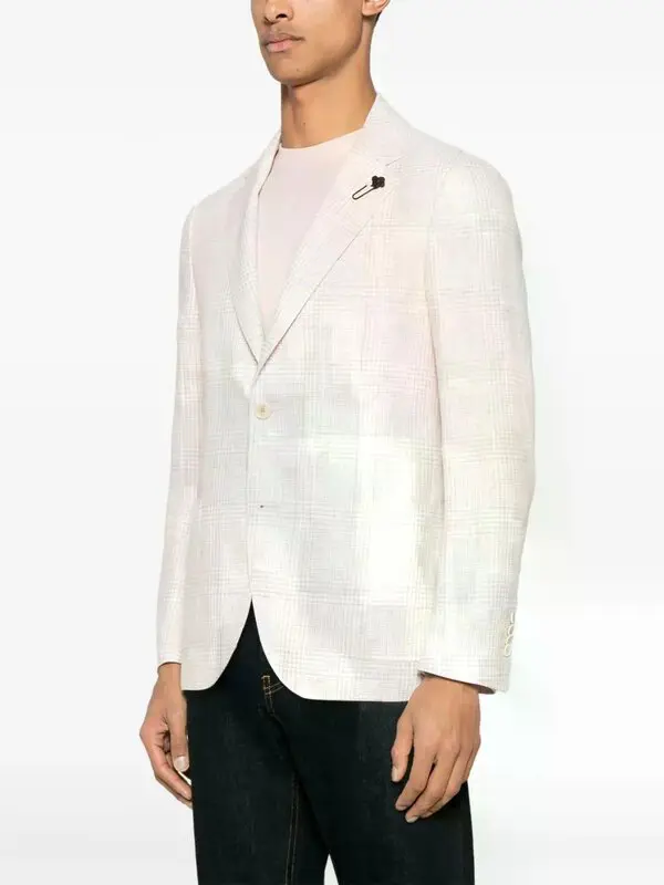 LARDINI Checked Blazer - White