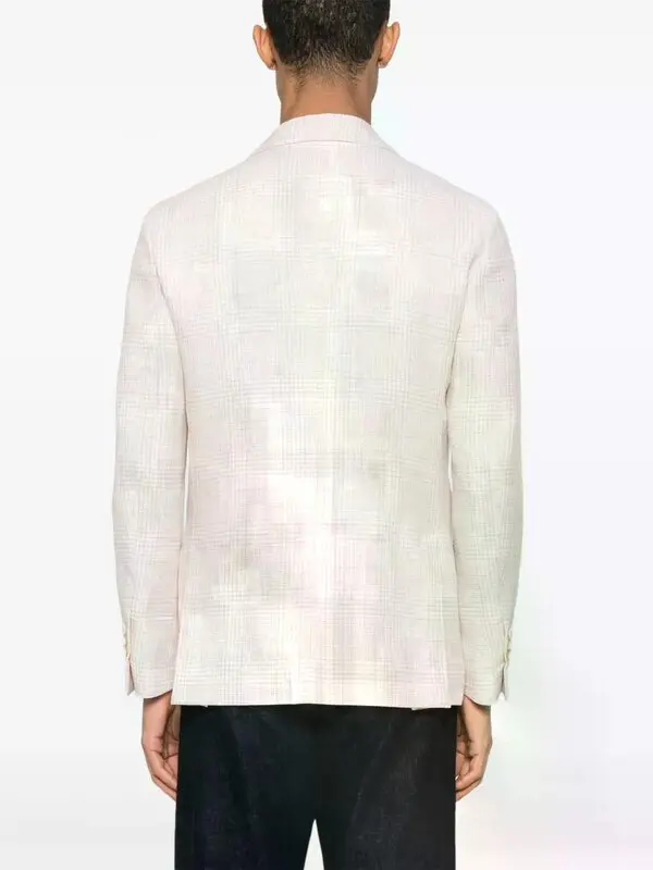 LARDINI Checked Blazer - White