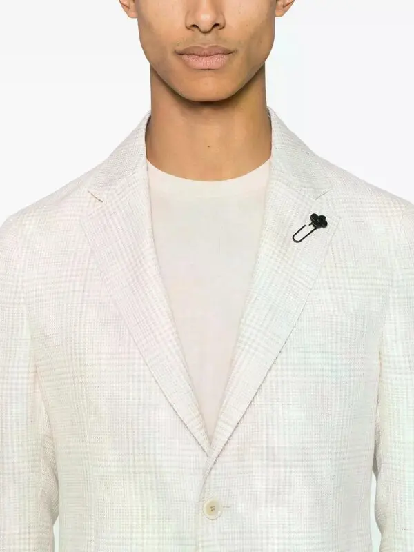 LARDINI Checked Blazer - White