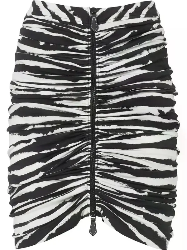 Burberry Watercolour Print Ruched Skirt - Black