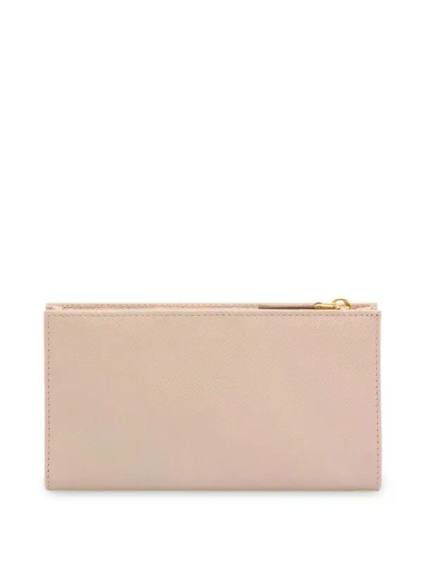 Prada Logo Plaque Wallet - Pink