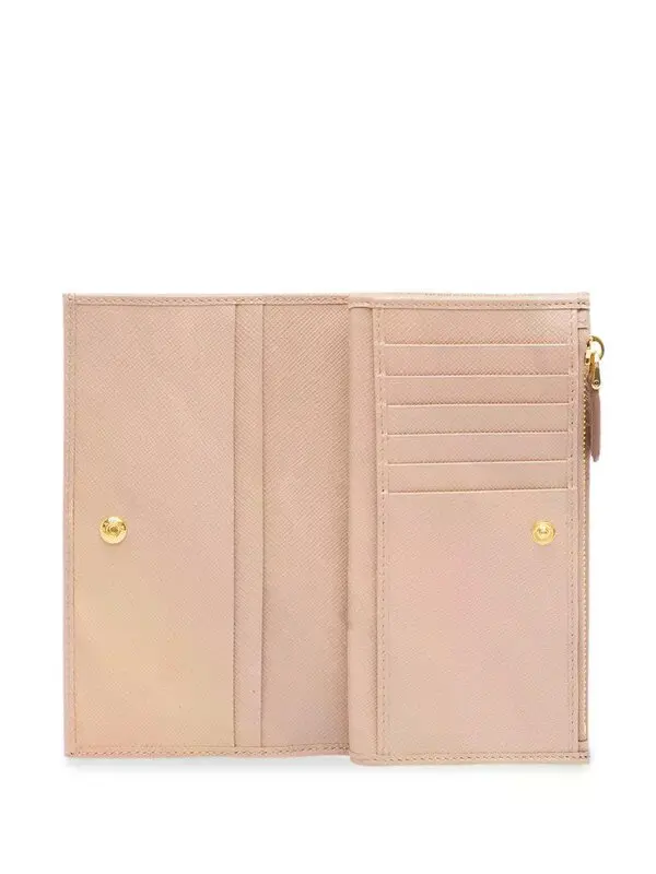 Prada Logo Plaque Wallet - Pink