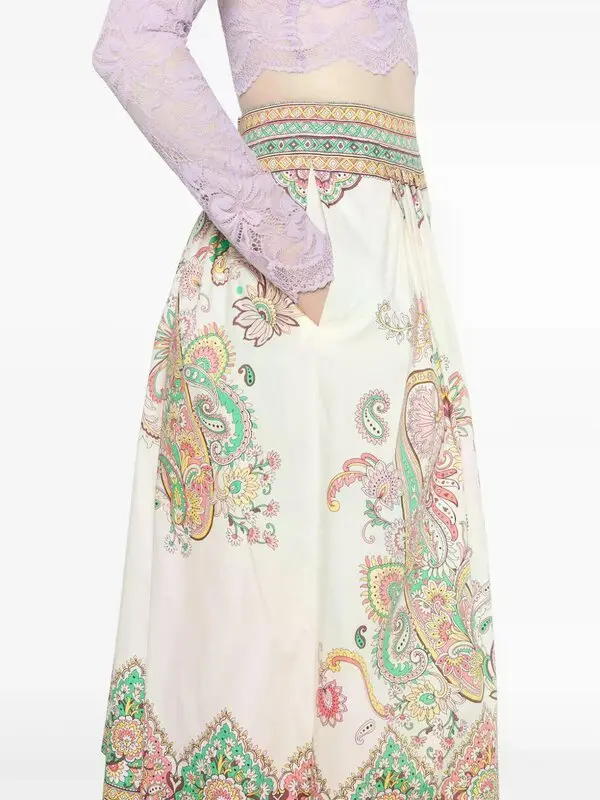Etro Printed Cotton Midi Skirt