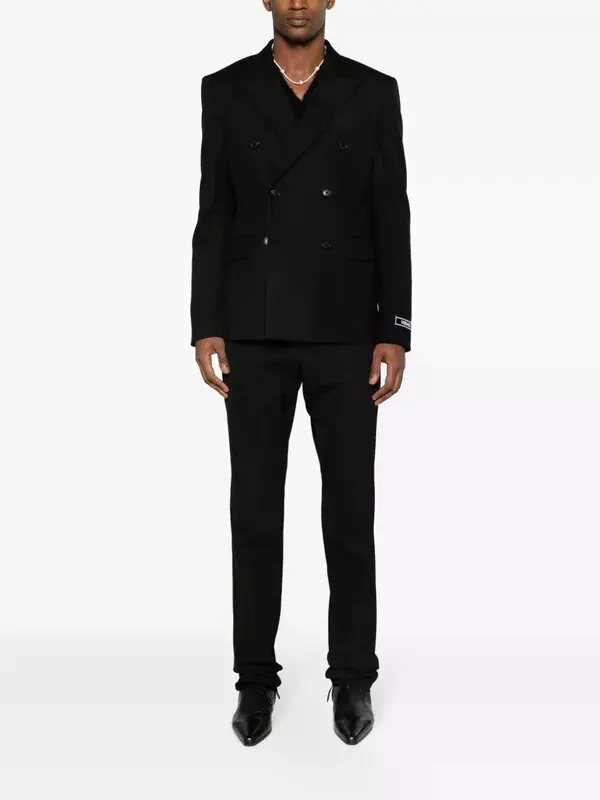 Versace Double-breasted Virgin Wool Blazer