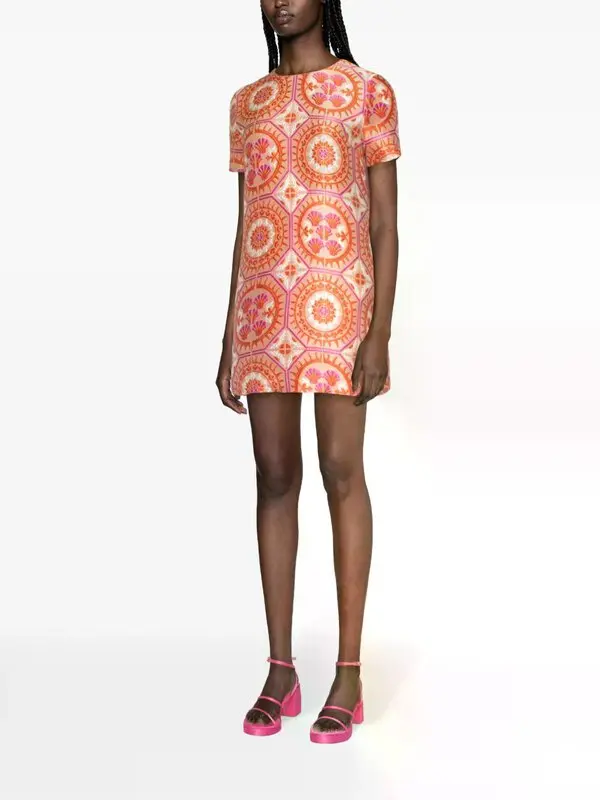 La DoubleJ Patterned Jacquard Swing Minidress - Neutrals