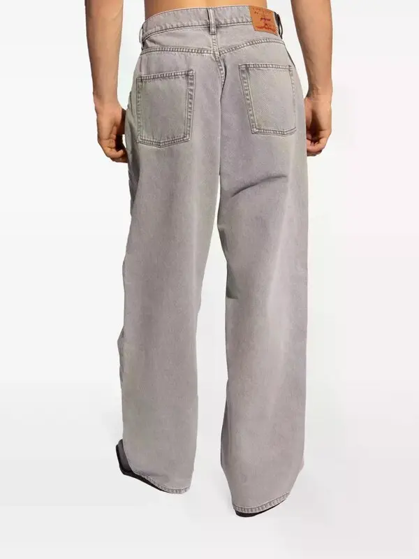 Y/project Wide Leg Jeans With Distressed Detailing