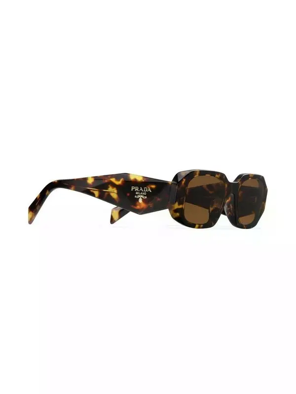Prada Symbole Rectangular-frame Sunglasses - Brown