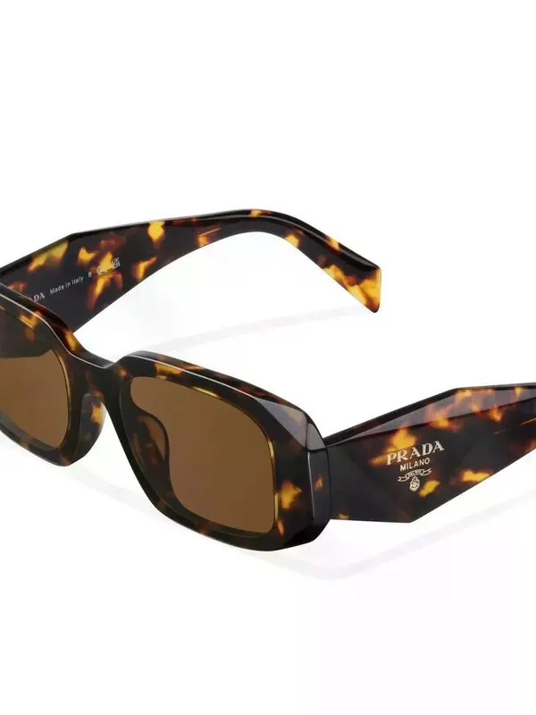 Prada Symbole Rectangular-frame Sunglasses - Brown
