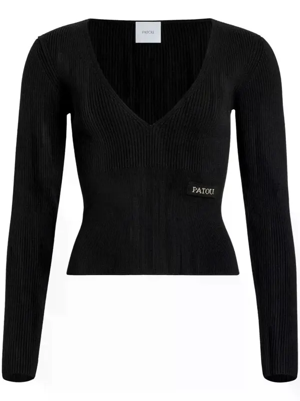 PATOU V-neck Ribbed Sweater