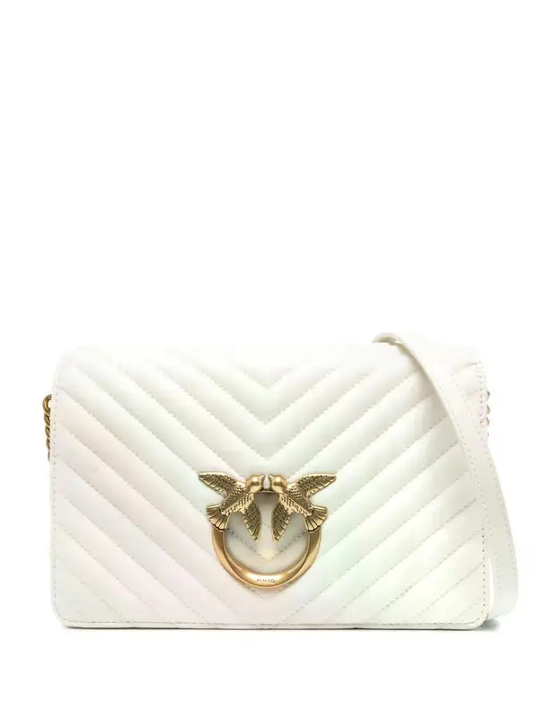 Pinko Love Click Quilted Shoulder Bag - Neutrals