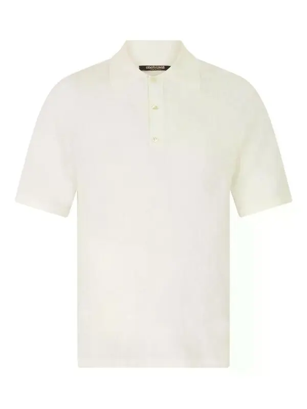 Roberto Cavalli Patterned-jacquard Polo Shirt - White