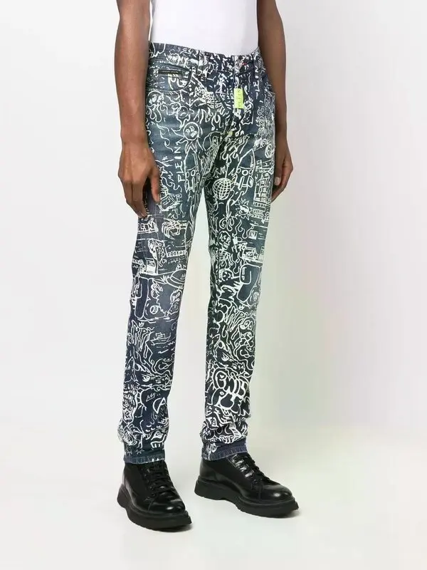 Philipp Plein All-over Graphic-print Jeans