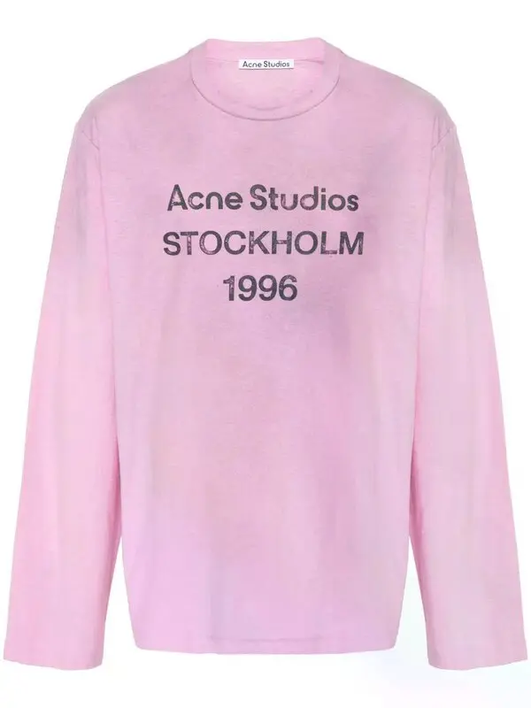 Acne Studios Logo-print Distressed T-shirt - Purple