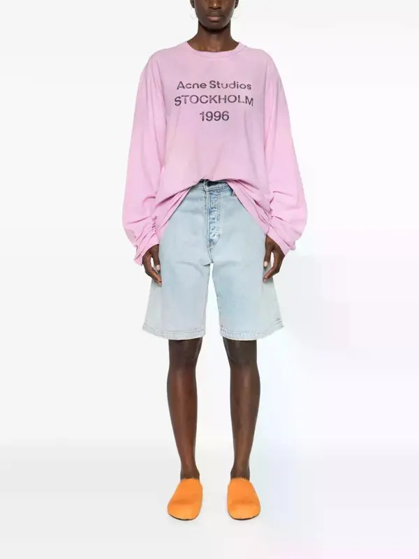 Acne Studios Logo-print Distressed T-shirt - Purple