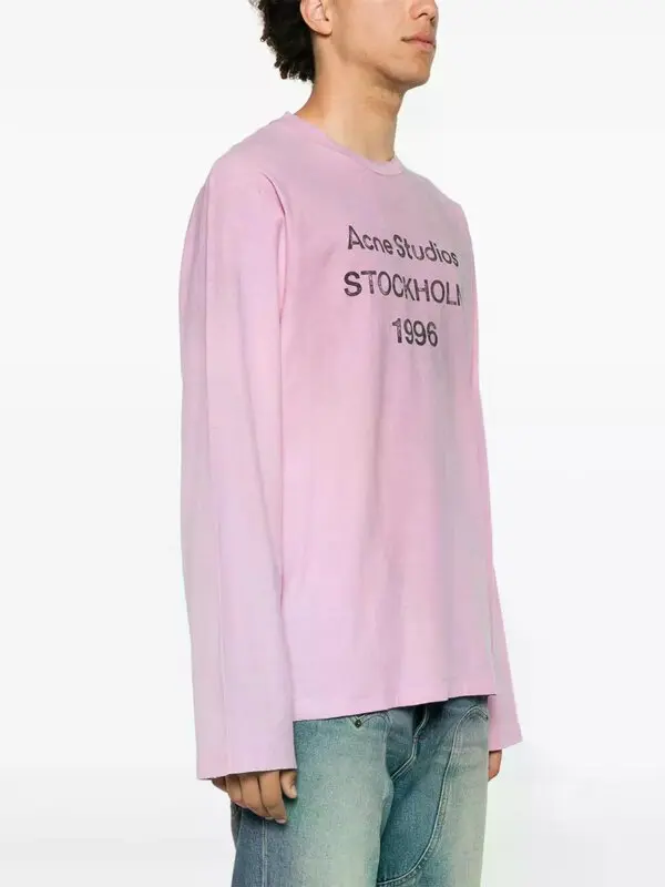 Acne Studios Logo-print Distressed T-shirt - Purple