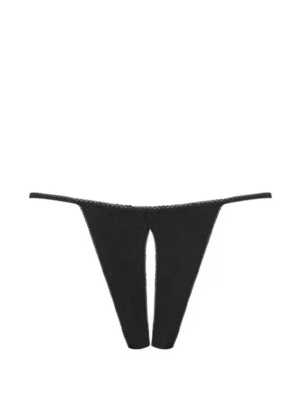 MAISON CLOSE Le Petit Secret Open Thong - Black