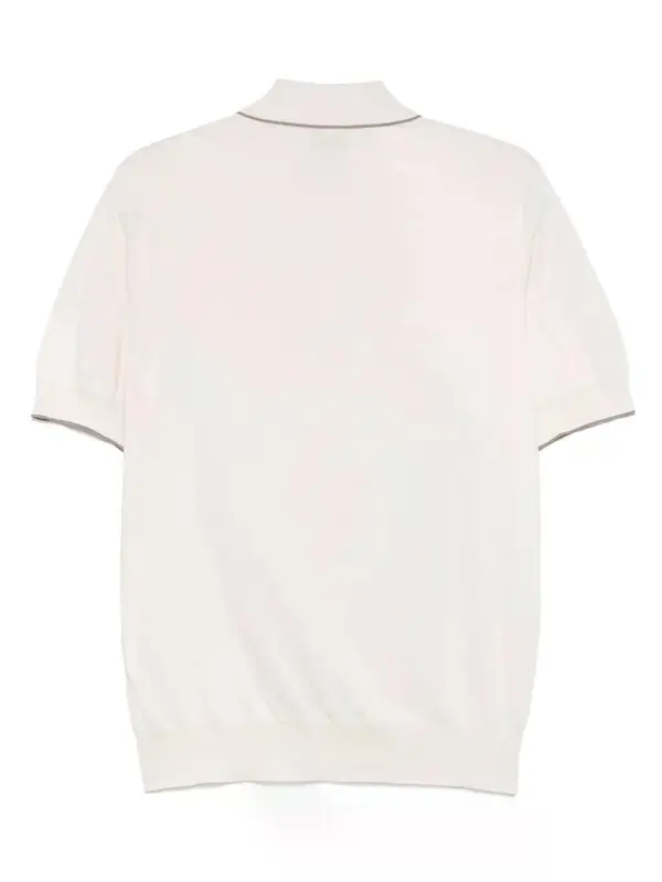 Brunello Cucinelli Contrasting-trim Polo Shirt - Neutrals