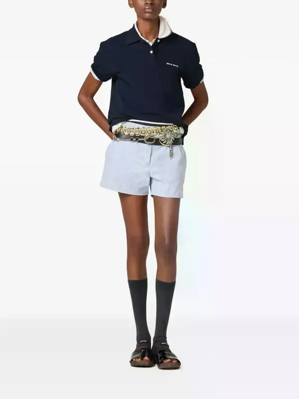 Miu Miu Striped Chambray Bermuda Shorts