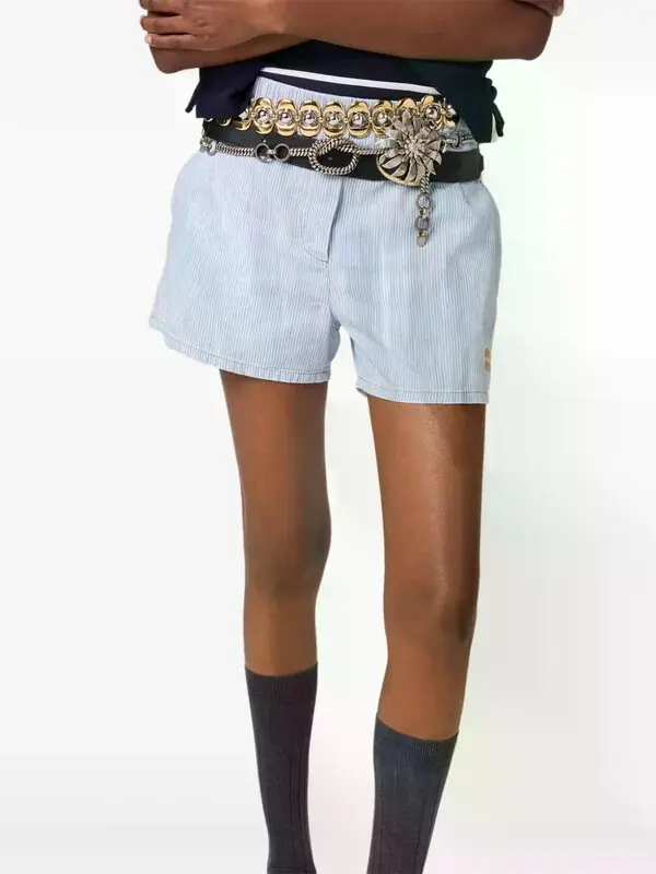 Miu Miu Striped Chambray Bermuda Shorts