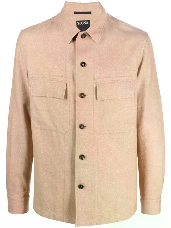 Zegna Long-sleeve Cashmere Jacket - Brown