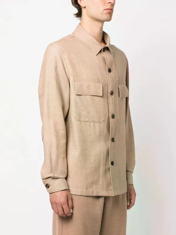 Zegna Long-sleeve Cashmere Jacket - Brown