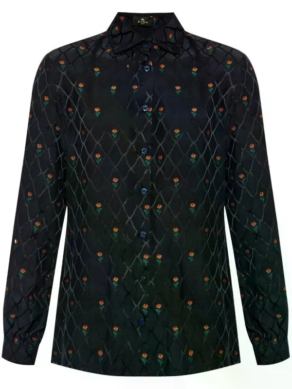 Etro Floral Diamond Grid Shirt