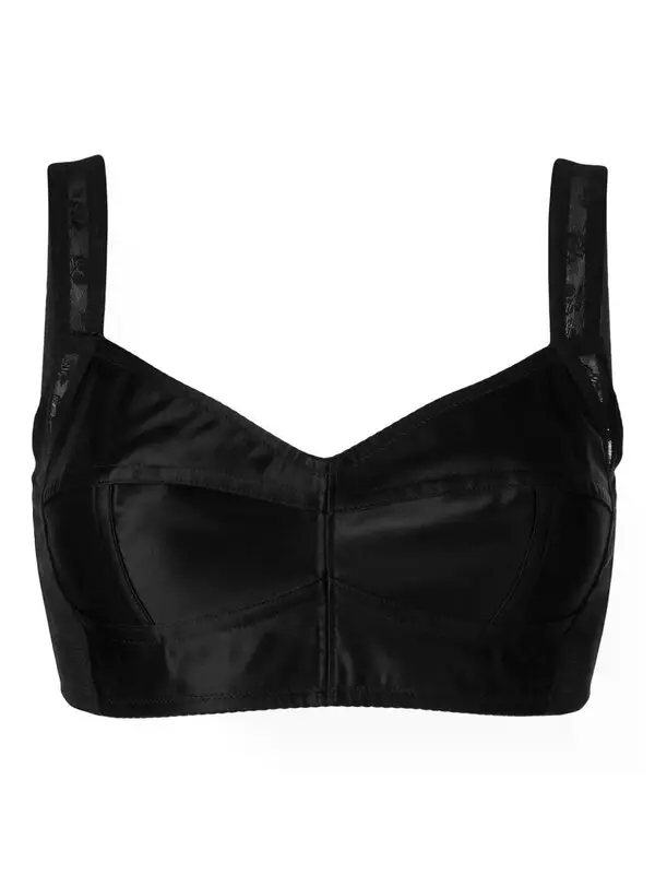 Dolce & Gabbana Cropped Bustier Top - Black