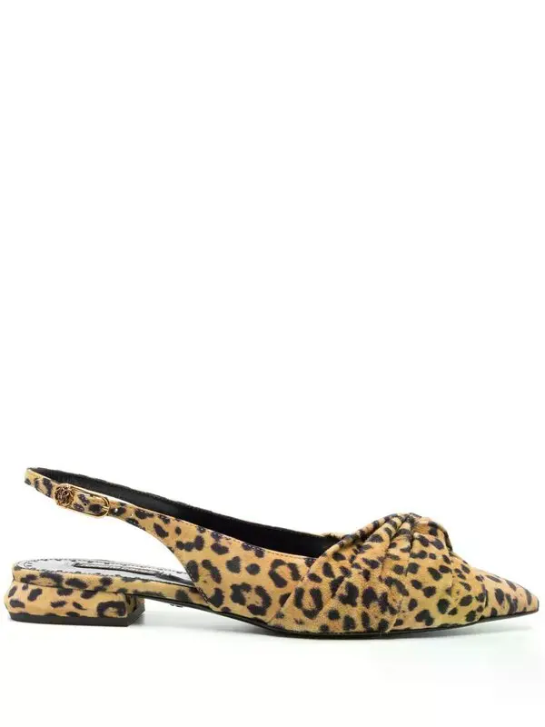 Roberto Cavalli Leopard-print Slingback Pumps