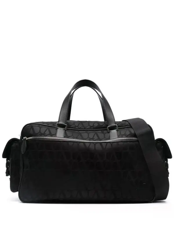 Valentino Garavani Toile Iconographe Canvas Duffle Bag - Black