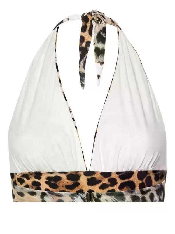 Roberto Cavalli Jaguar Skin-print Bikini Top